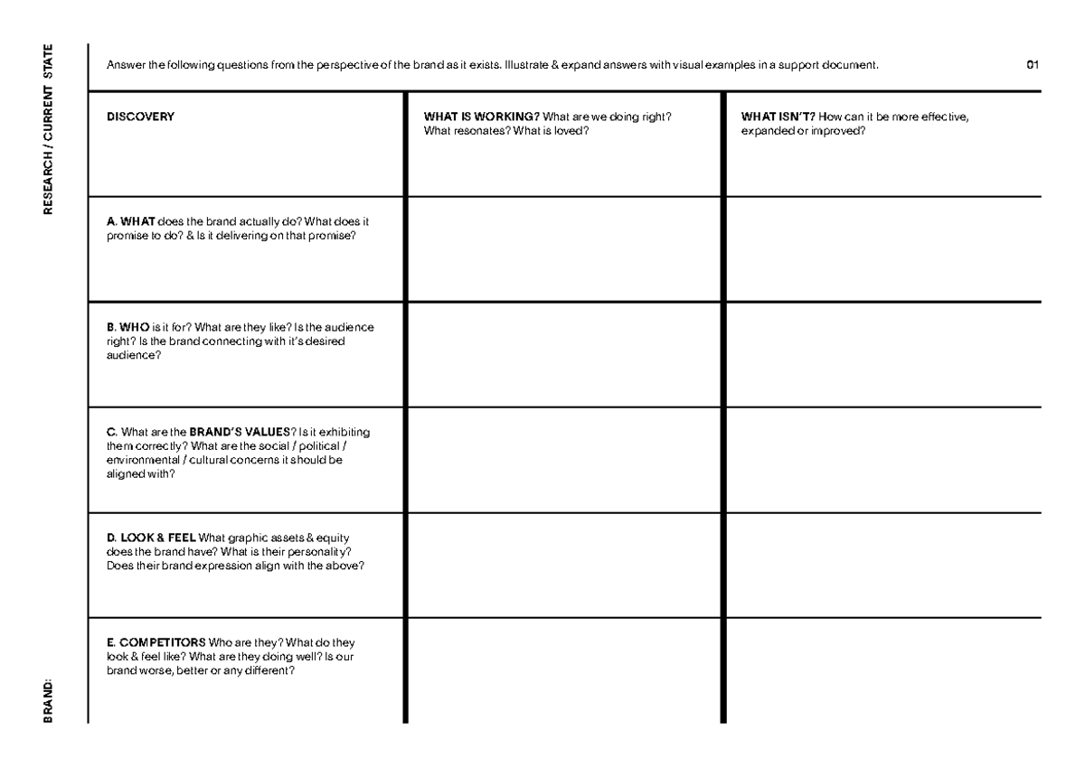 01 Research&Discovery Worksheet - BRAND: RESEARCH / CURRENT STATE ...