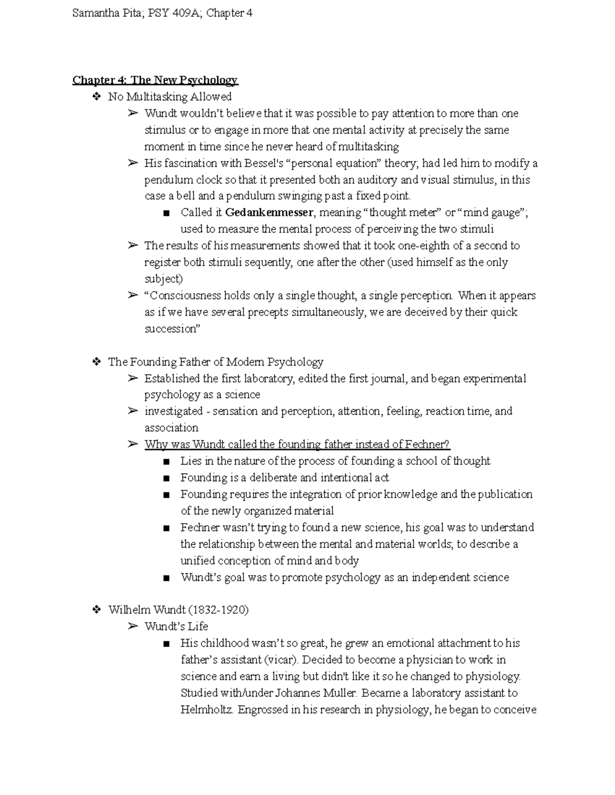 PSY 409 - Chapter 4 - personal notes included - Chapter 4: The New ...