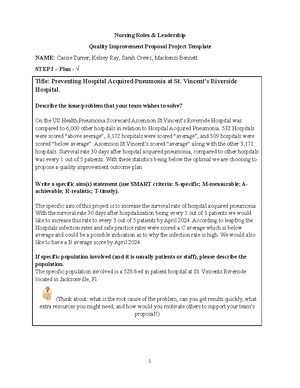 QI Proposal Project - Quality Improvement Proposal Project Template ...