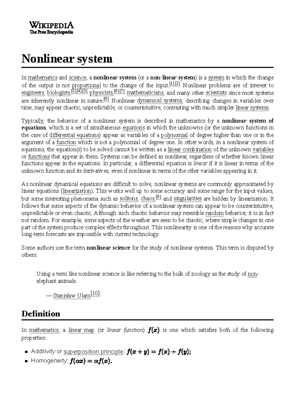 Nonlinear System 1 2 Nonlinear Problems Are Of Interest To Engineers Biologists 3 4 5