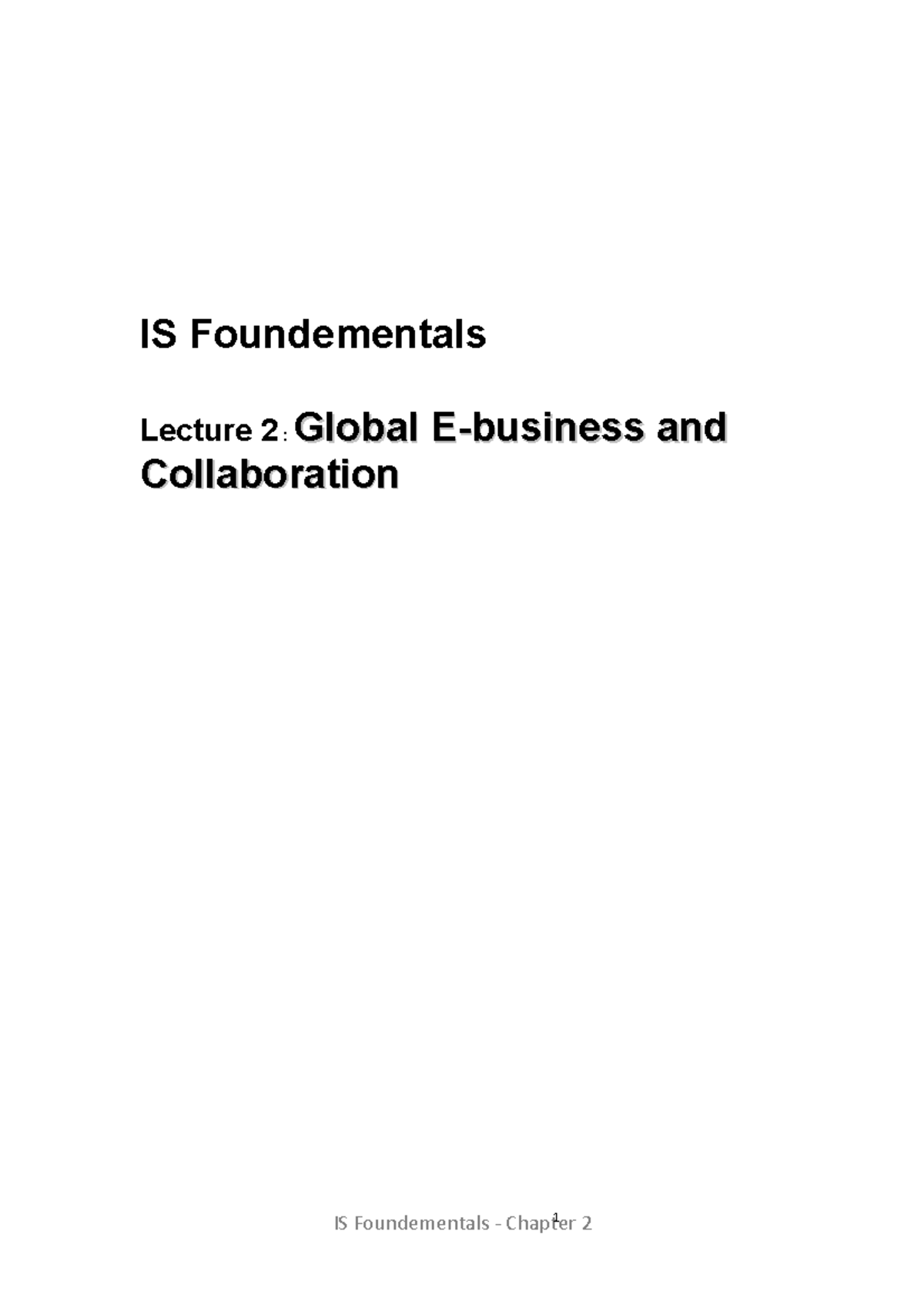 IS Foundementals - Ch 2 - Learning Objectives, The Order Fulfillment ...