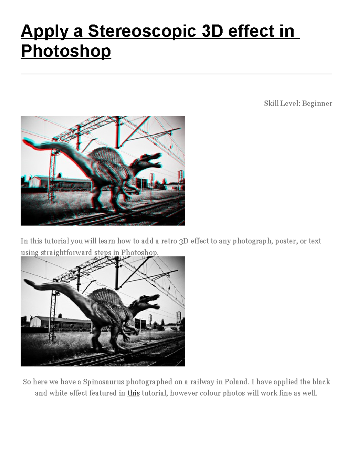 3d stereoscopic effect - Apply a Stereoscopic 3D effect in Photoshop 9 ...