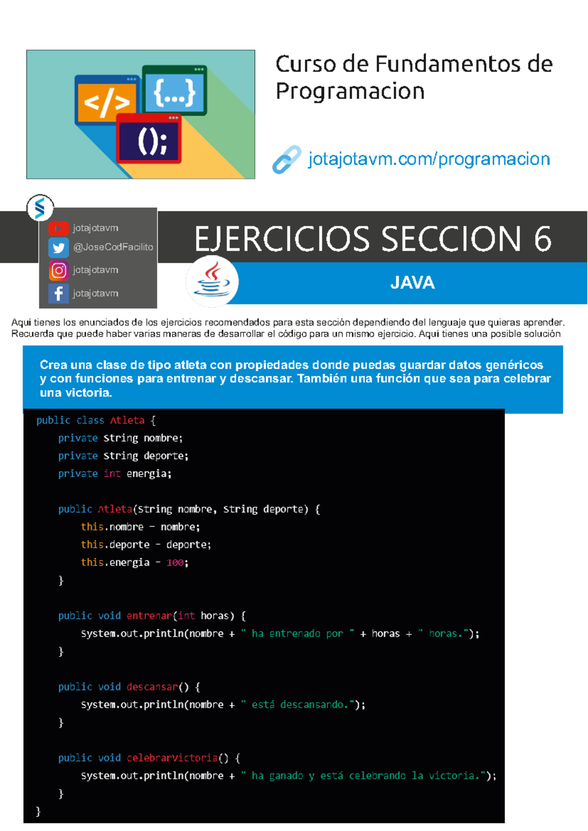 Seccion 6+-+Java - JAVA - EJERCICIOS SECCION 6 Programacion jotajotavm/programacion jotajotavm ...