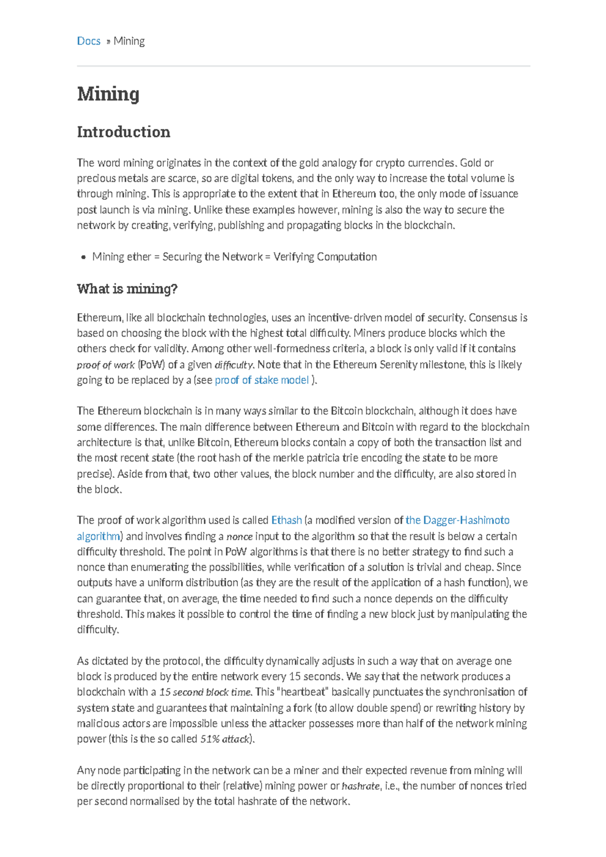 Mining - Docs » Mining Mining Introduction The word mining originates ...