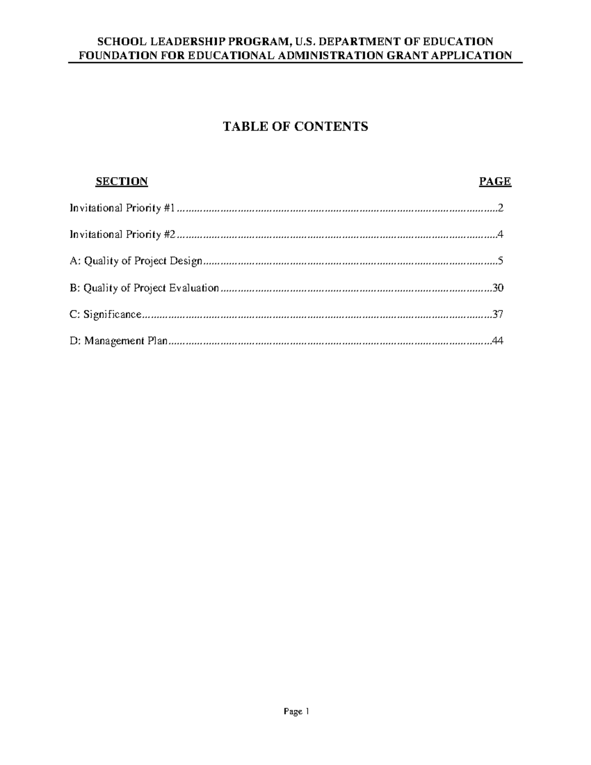 Foundation - FOUNDATION FOR EDUCATIONAL ADMINISTRATION GRANT ...