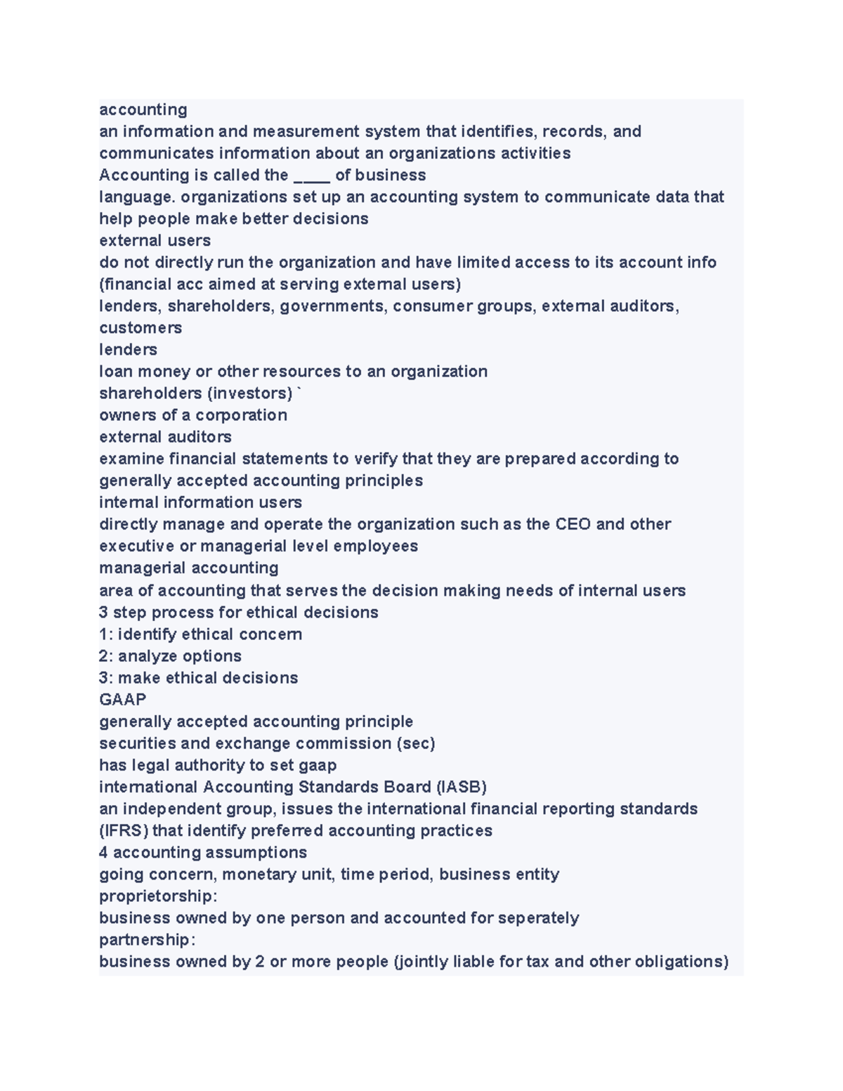 ACC201 - Exam Review Help with In class notes! - accounting an ...