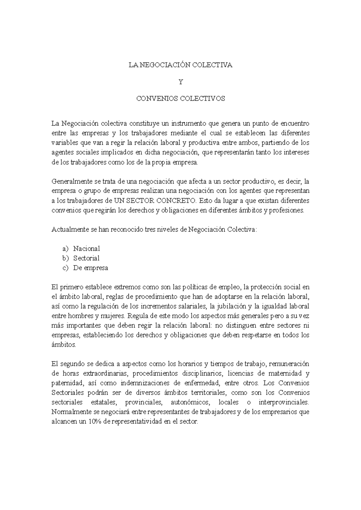 LA NegociacióN Colectiva - LA NEGOCIACIÓN COLECTIVA Y CONVENIOS COLECTIVOS La Negociación ...