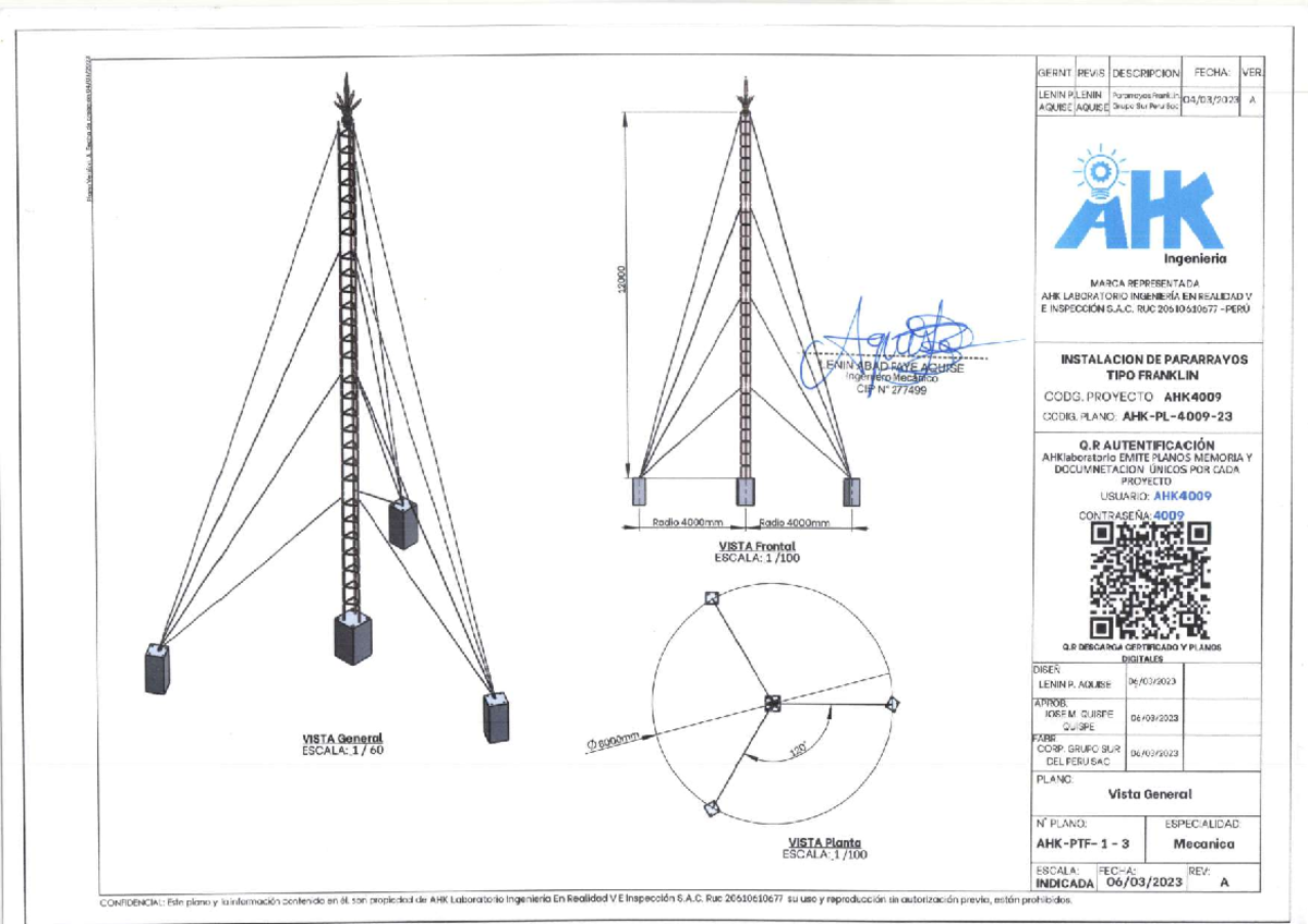 7.- Planos Memoria - Antena de pararrayo - Análisis Estructural III ...
