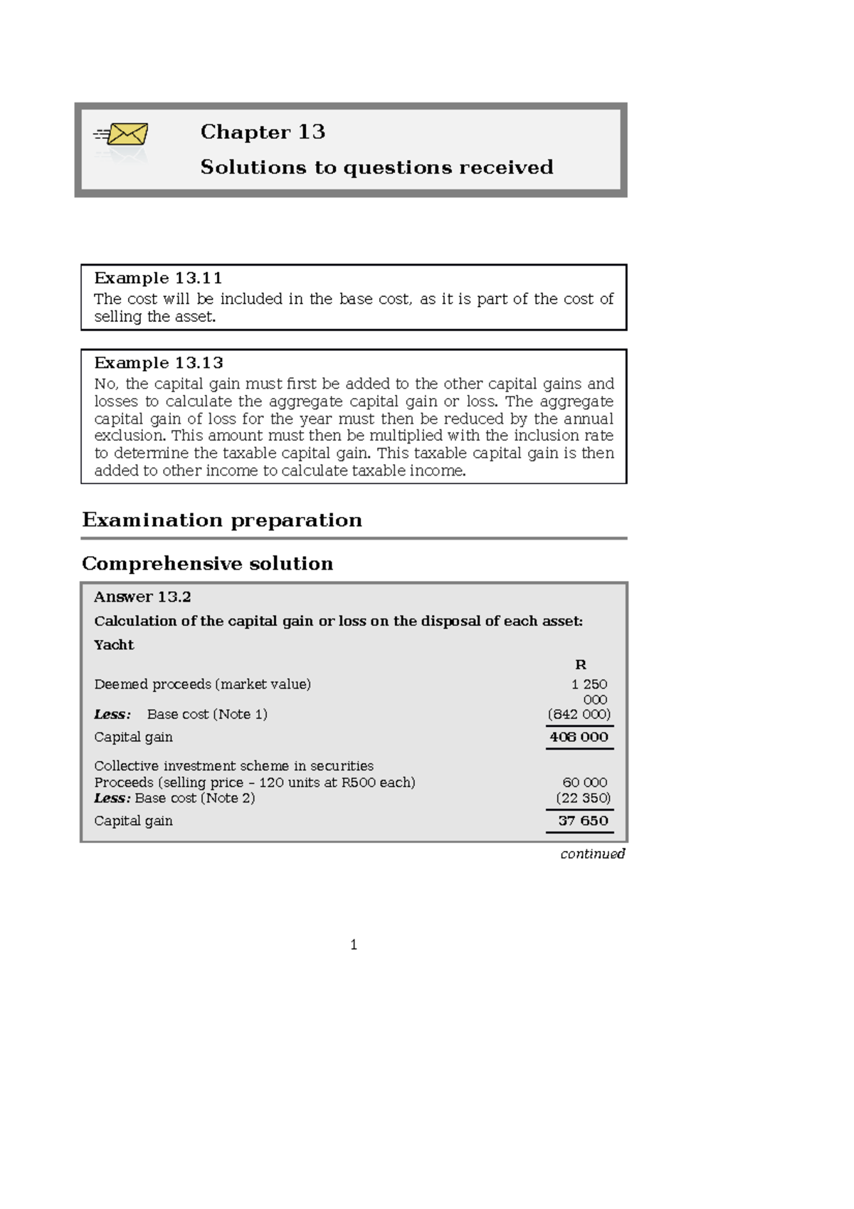 13Chap 13 NP Capital Gains Tax solutions 2021 - Chapter 13 Solutions to questions received ...