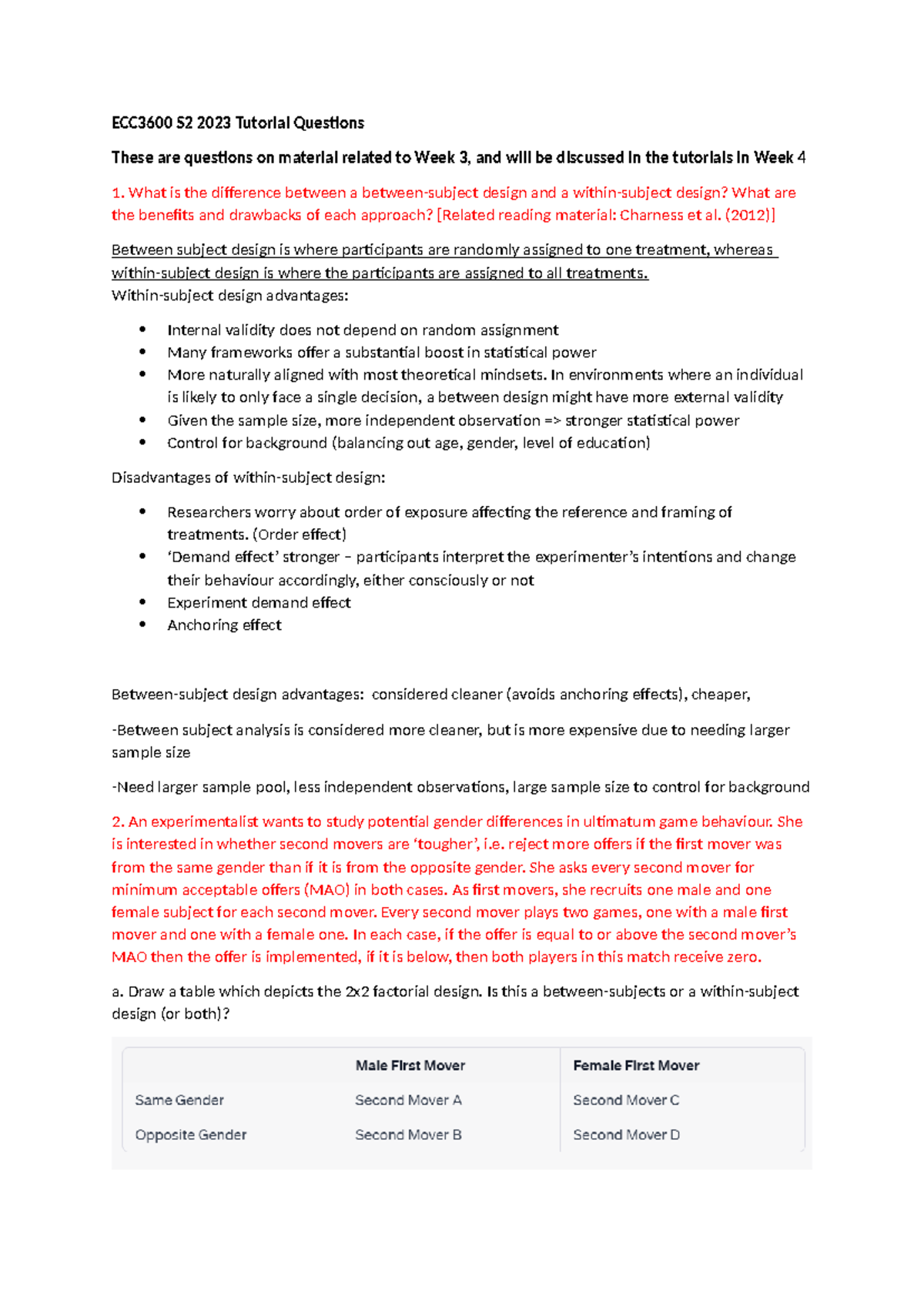 ECC3600 S2 2023 Tutorial 3 Questions - ECC3600 S2 2023 Tutorial Questions These are questions on ...