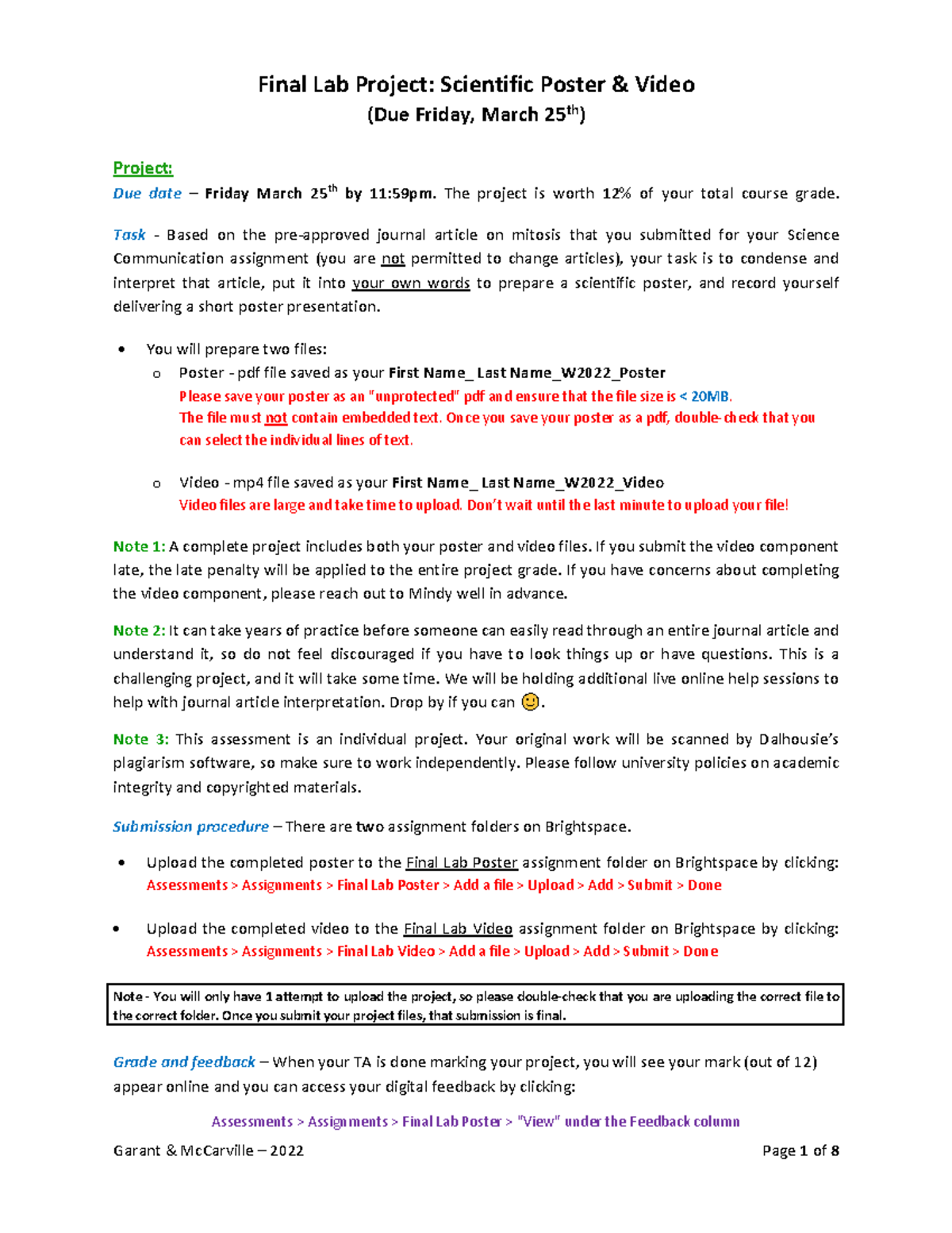 Poster Project Instructions - W22 - Studocu