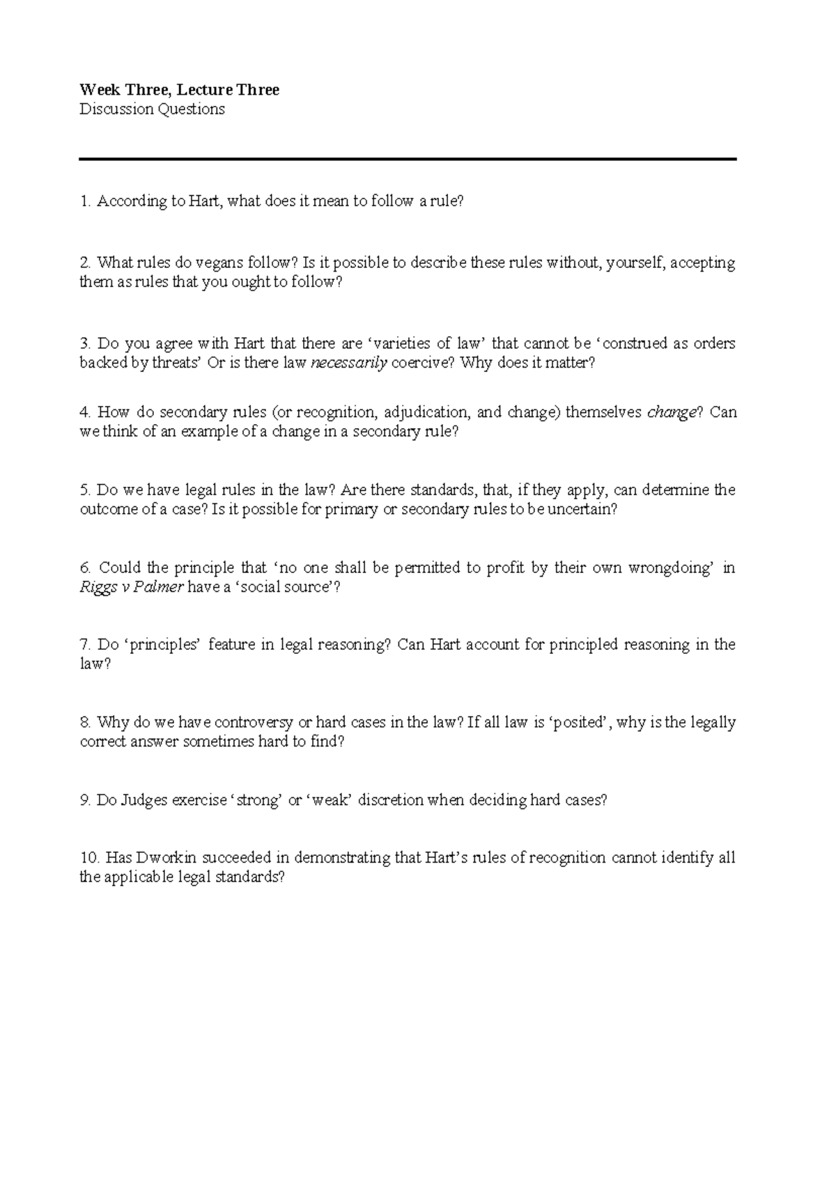 Juris 24 W3L3 - week 3 lecture 3 - Week Three, Lecture Three Discussion ...