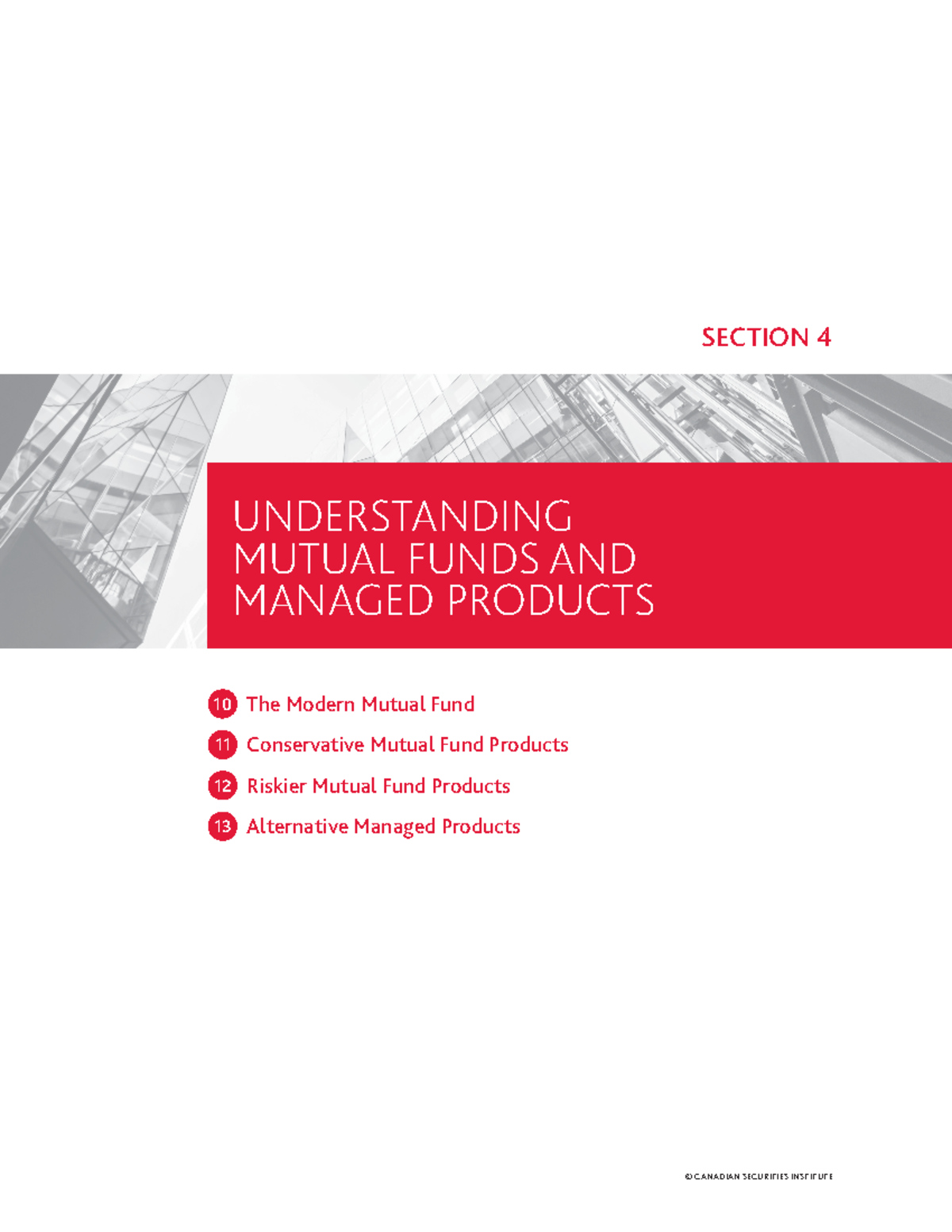 Ifc chapter 10 - SECTION 4 UNDERSTANDING MUTUAL FUNDS AND MANAGED PRODUCTS 10 The Modern Mutual ...