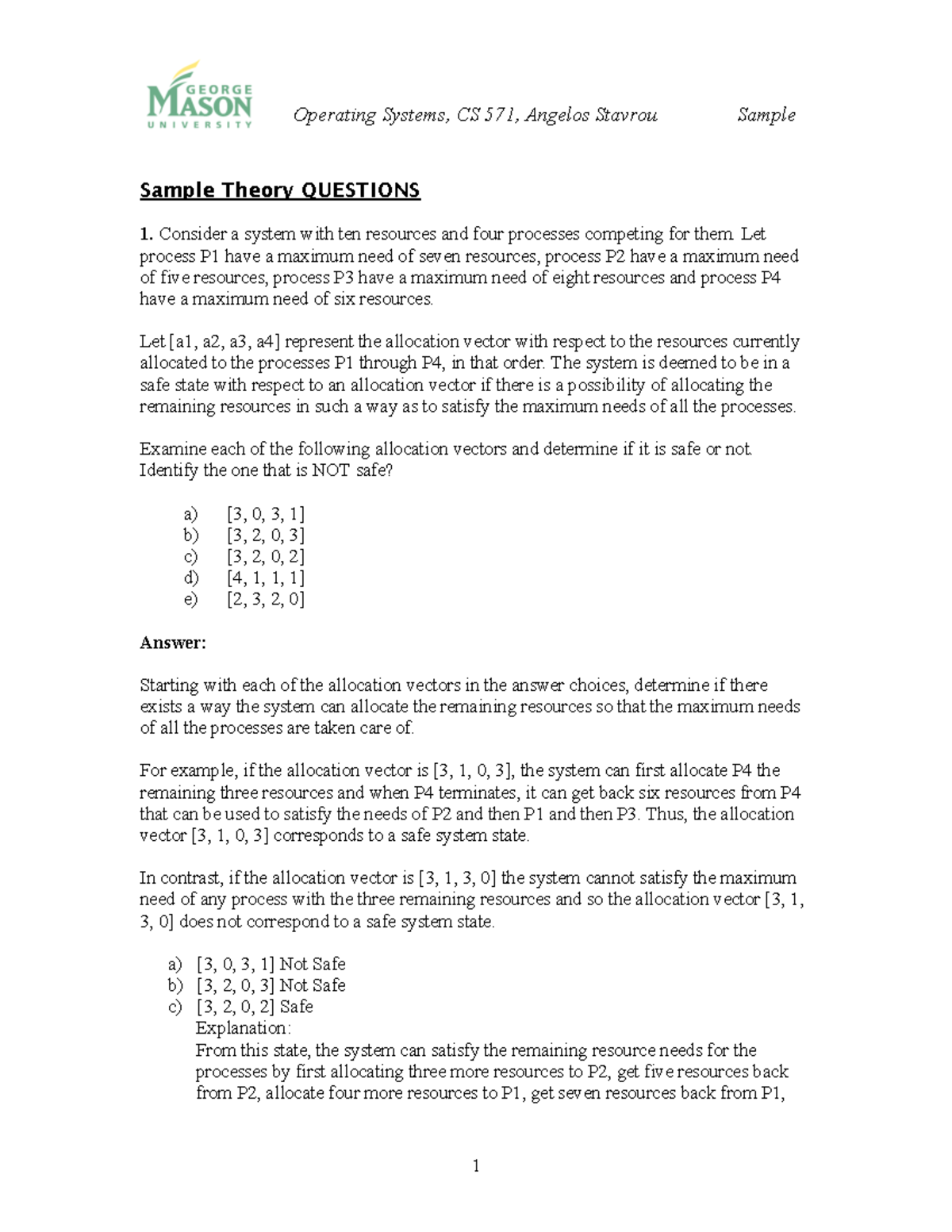 Practical - Sample questions - Operating Systems, CS 571, Angelos ...