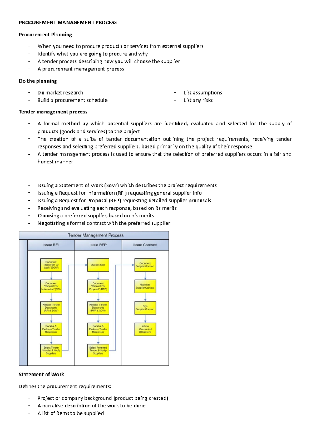 Study Notes 6 - 2018 Second Semester - PROCUREMENT MANAGEMENT PROCESS ...