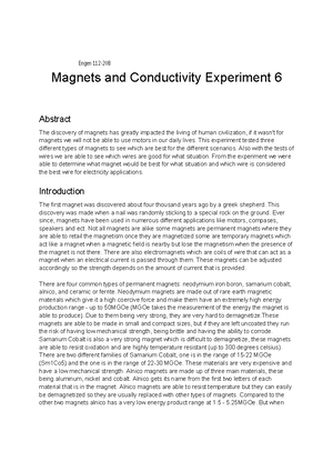 Experiment 6 - Worksheet - ENGEN112A Materials Science & Engineering ...