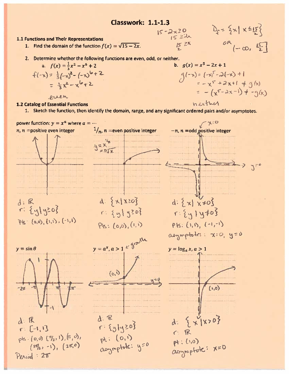 1 1 to 1 3 Classwork soln - calculus hw - MATH 135 - Studocu