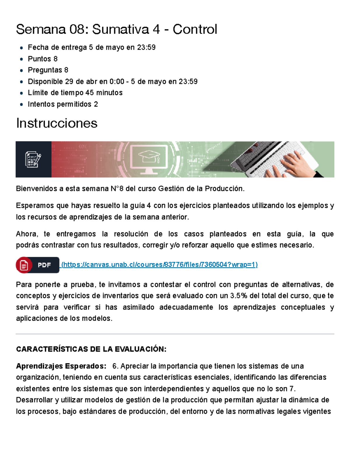 Semana 08 Sumativa 4 - Control 202405.1859 GestióN DE LA ProduccióN - Semana 08: Sumativa 4 ...