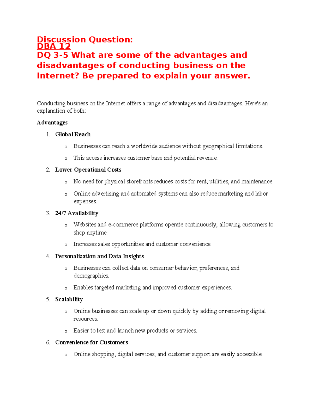 DBA and SUA upload website Discussion Queston 12 - Discussion Question ...
