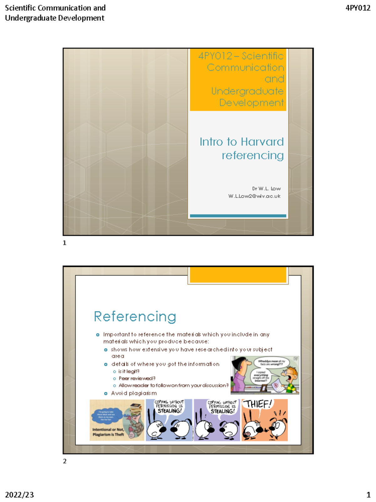 4PY012 – Intro to Harvard referencing 2022-23 slides - Undergraduate ...