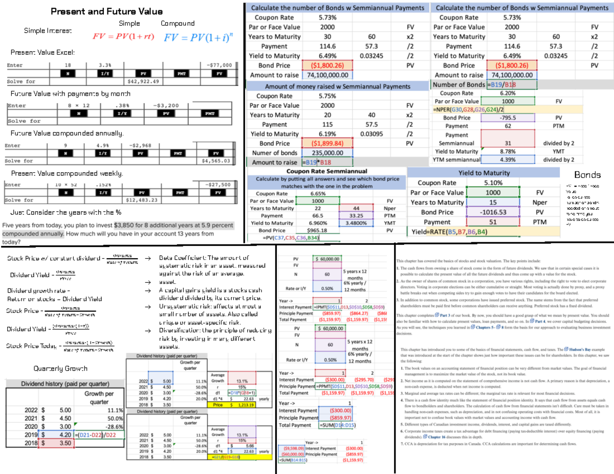 Financial Management Formulas - Simple Interest Present Value Excel ...
