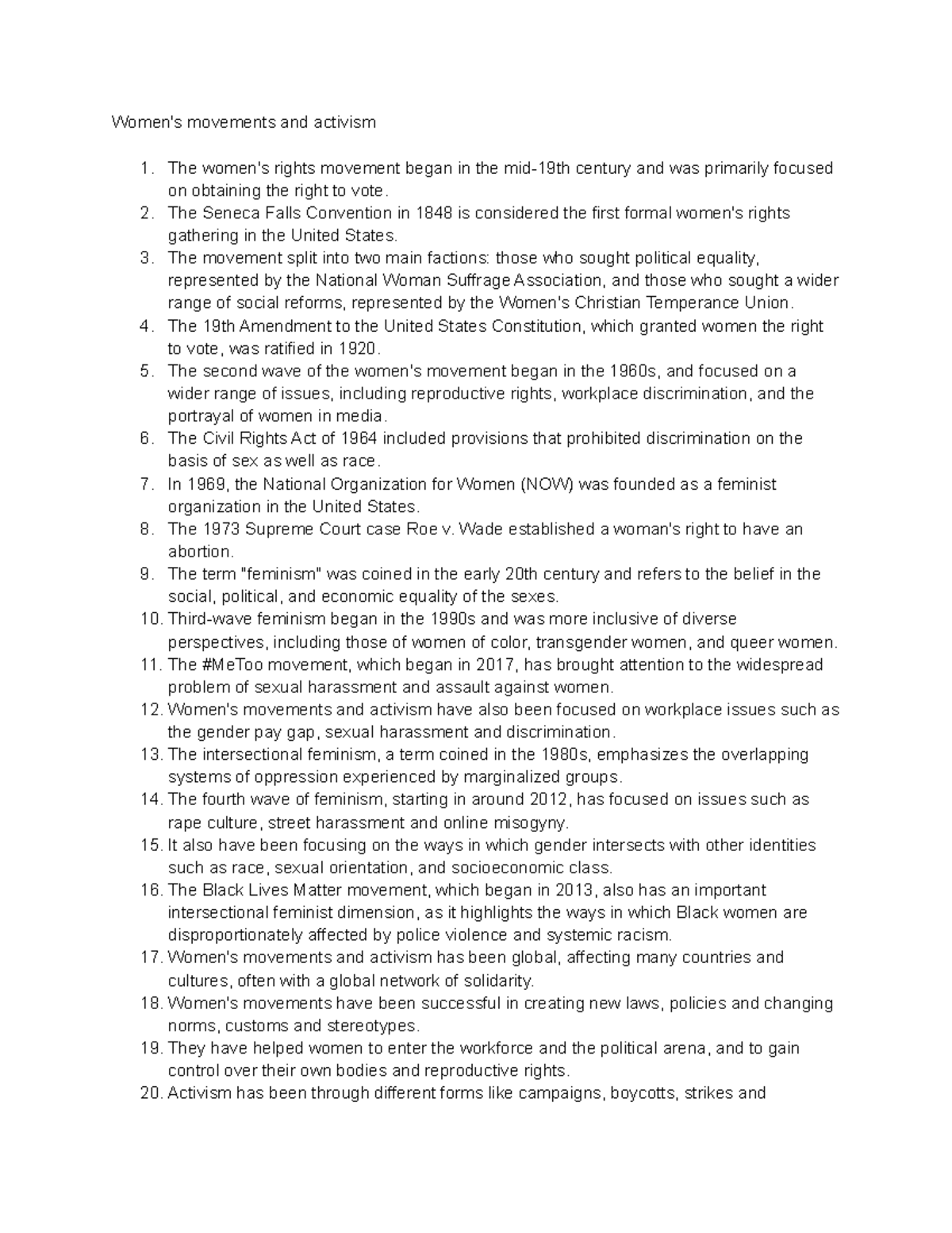 Women's movements and activism - The Seneca Falls Convention in 1848 is ...