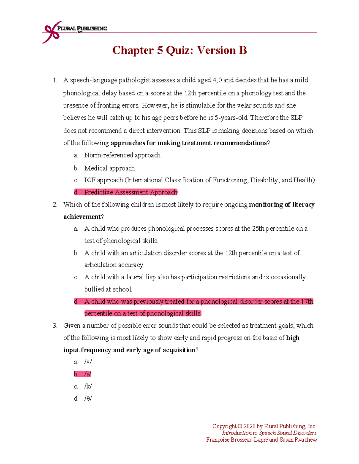 Chapter 5 Version B - ठ⃚ Copyright © 2020 by Plural Publishing, Inc ...