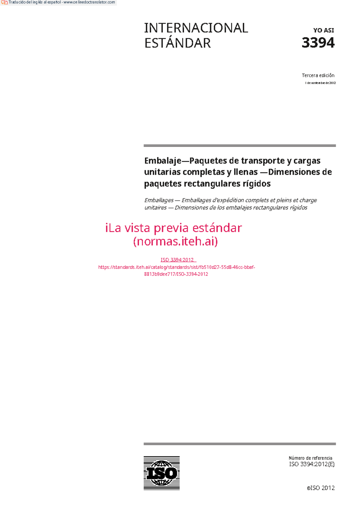 ISO-3394-2012 - NORMAS - INTERNACIONAL ESTÁNDAR YO ASI 3394 Tercera ...