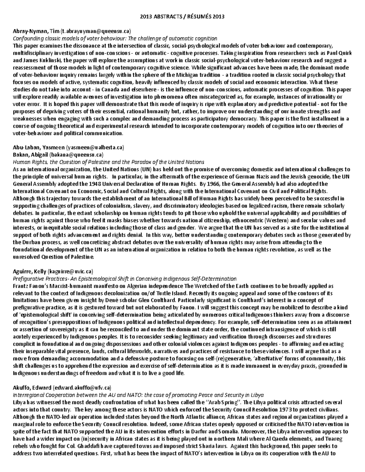 2013 Abstracts - assignment guideline - 2013 ABSTRACTS / R...SUM.. 2013 ...
