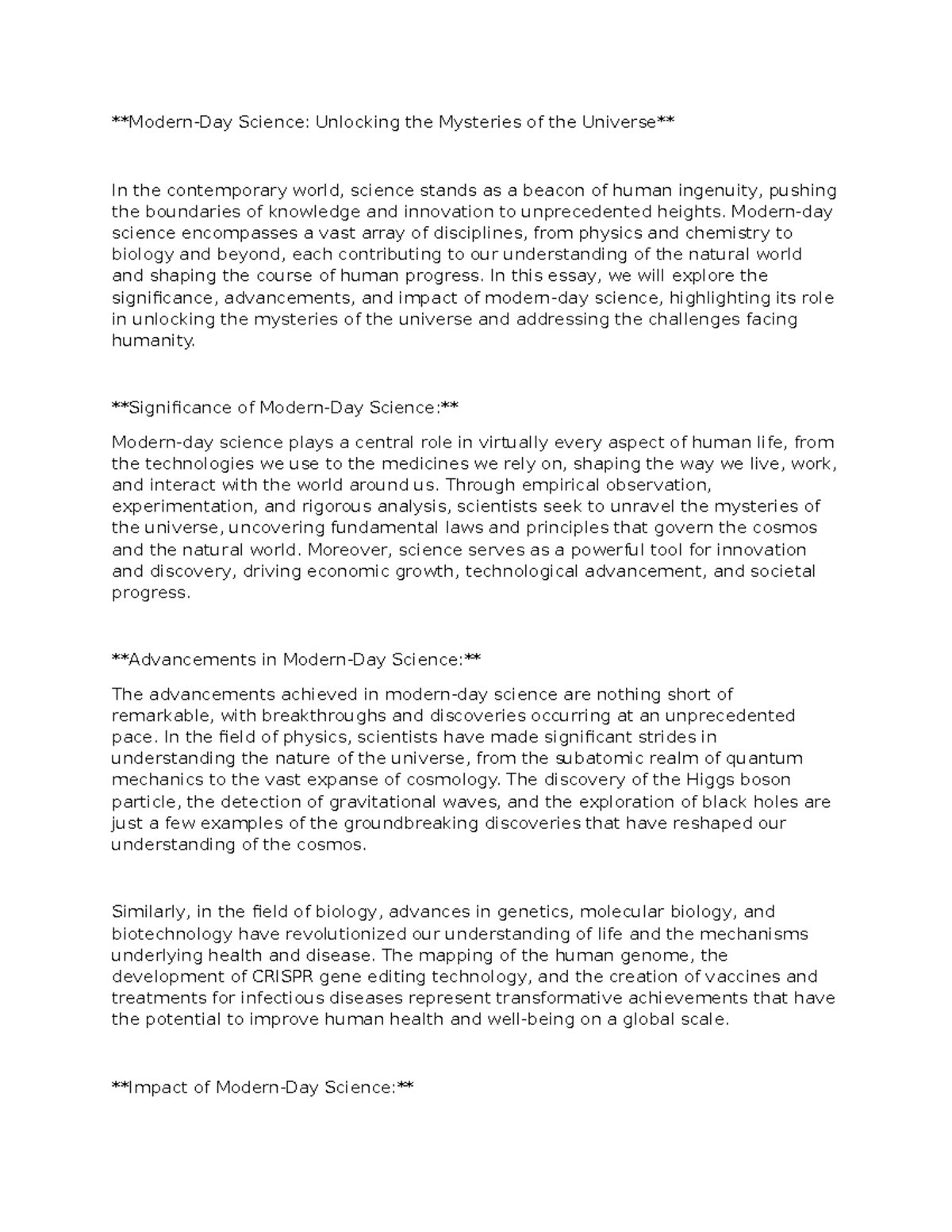 Moderndayscience - essay on modern day science as a whole - Modern-Day ...