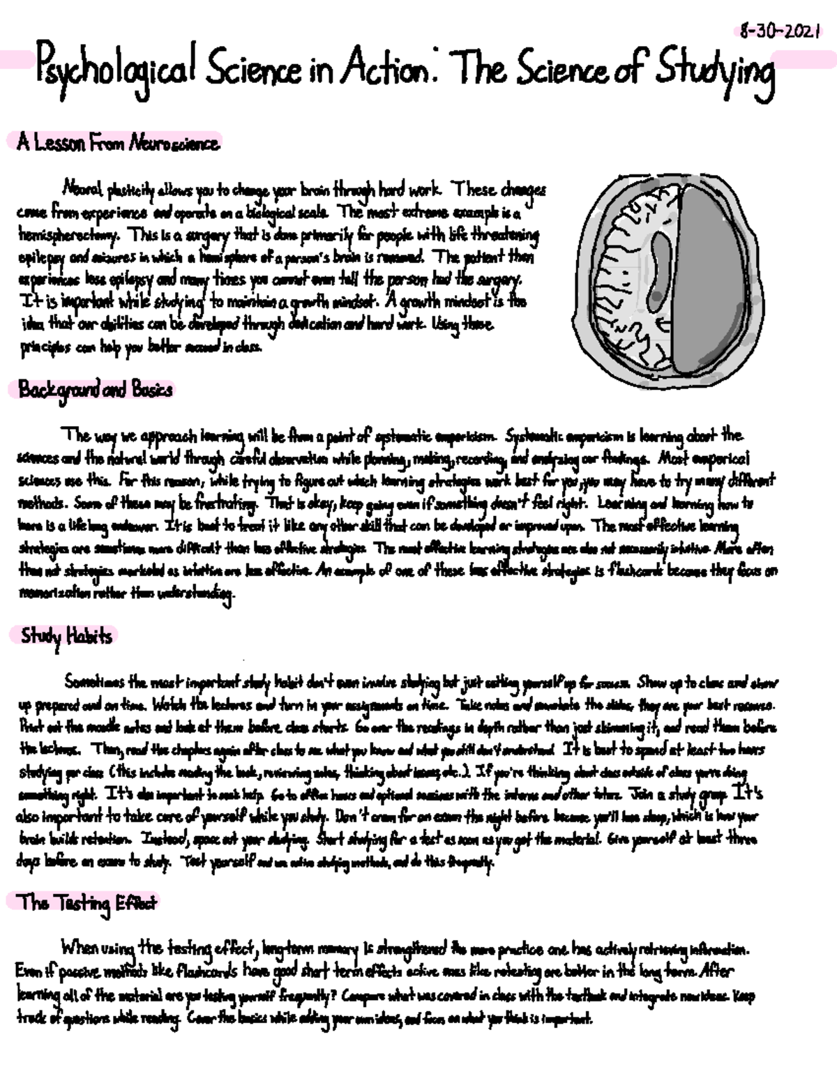 Psychological Science in Action The Science of Studying - Psychological science in Action : The ...