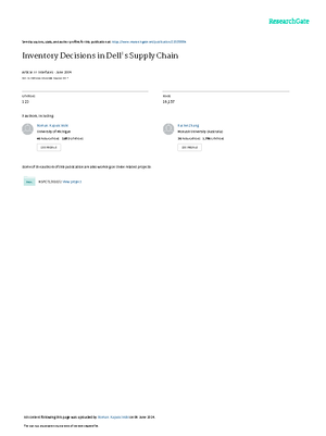 Inventory Decisions in Dells Supply Chain - See discussions, stats, and ...