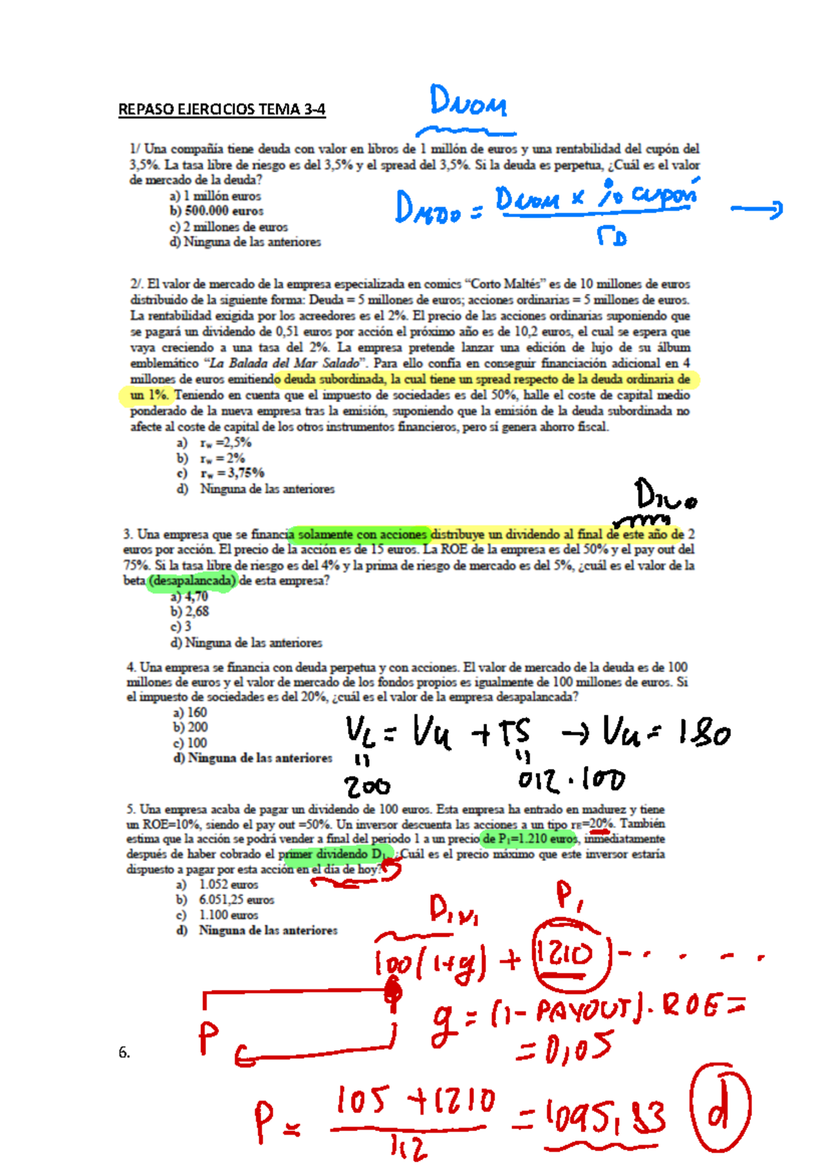 Repaso T. 3 y 4 Academia - efeffe - REPASO EJERCICIOS TEMA 3- 6. Ei Duro = Dúm×¡÷Pú → niño vi ...