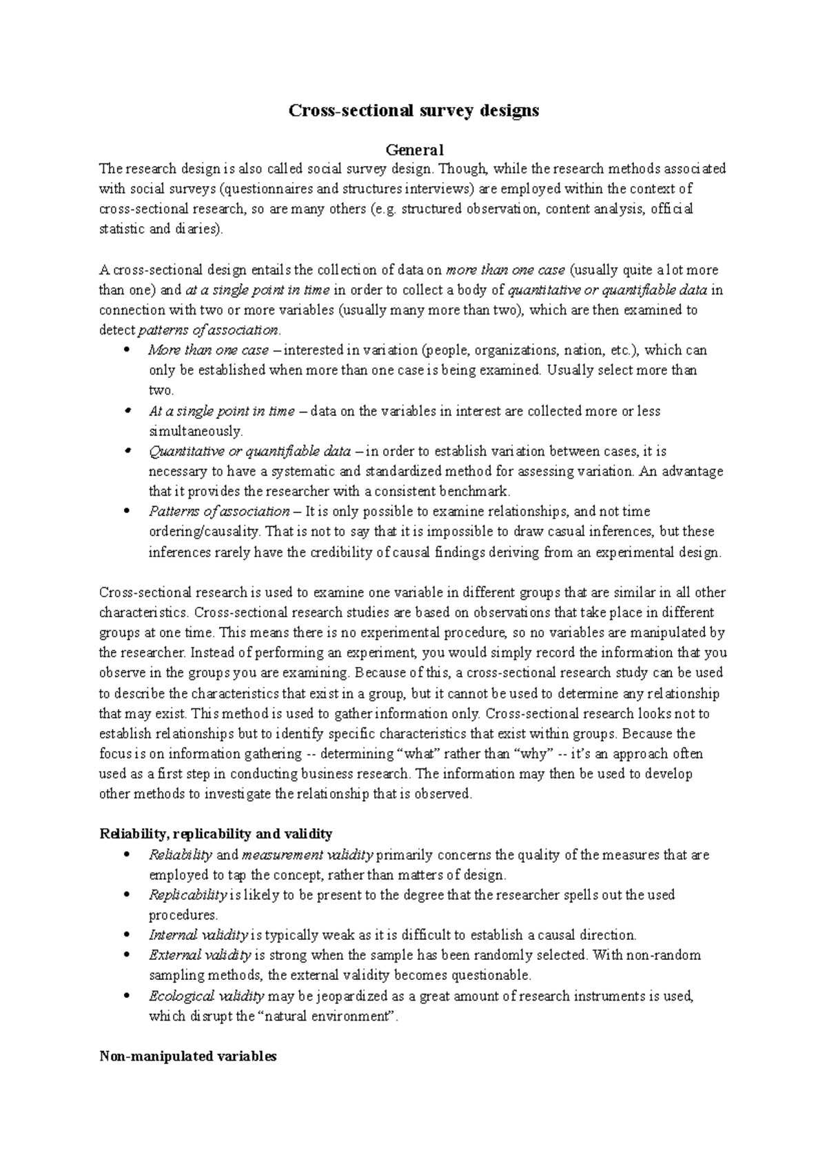 4 Cross Sectional Research Designs - Cross-sectional survey designs ...
