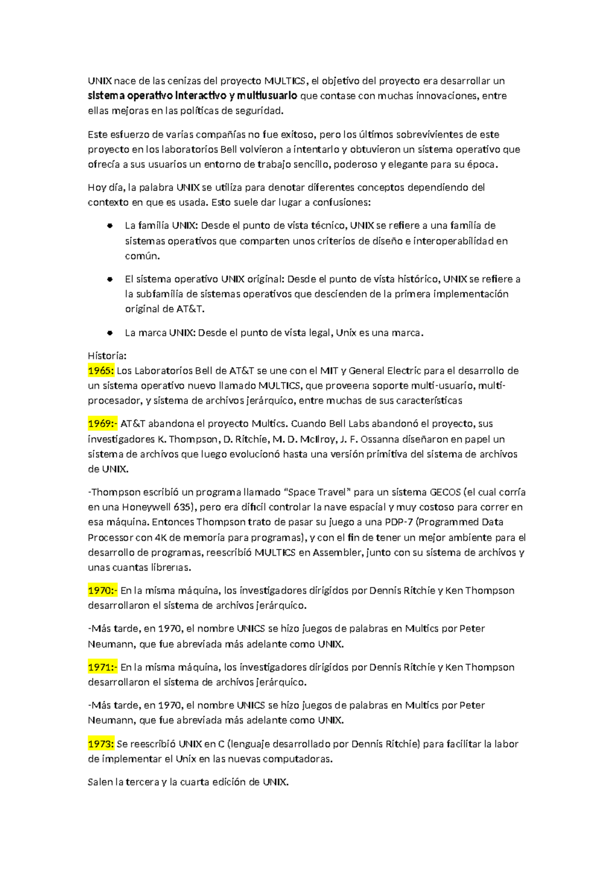 Historia del sistema operativo Linux - UNIX nace de las cenizas del ...