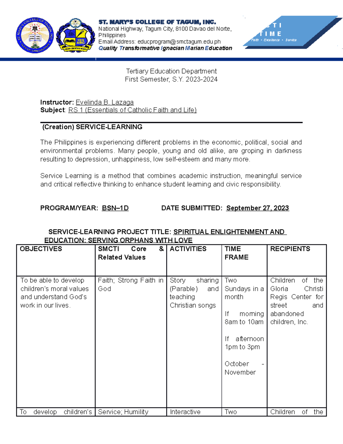 Prelim EXAM RS 1 2023 2024 Part II Practical - ST. MARY’S COLLEGE OF ...