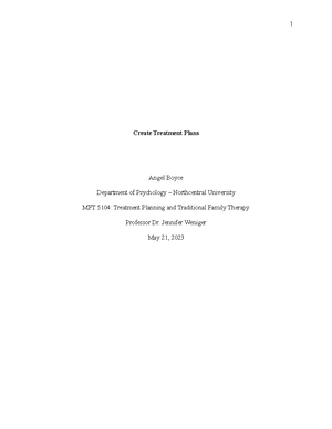 MFT-5104- Experiential Therapy Chart Final - Symbolic Experiential ...