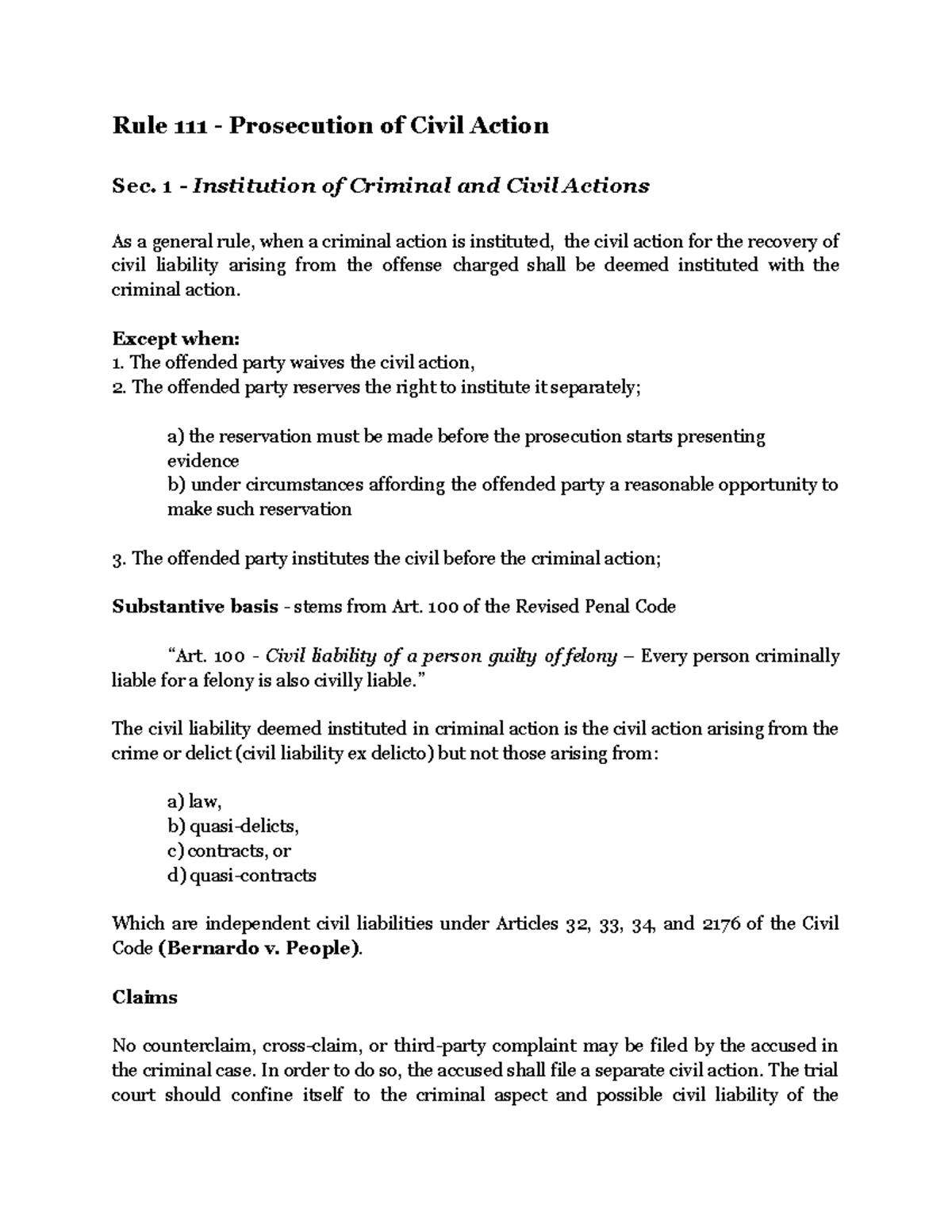 1148888855521262323262966354 - Rule 111 - Prosecution of Civil Action ...