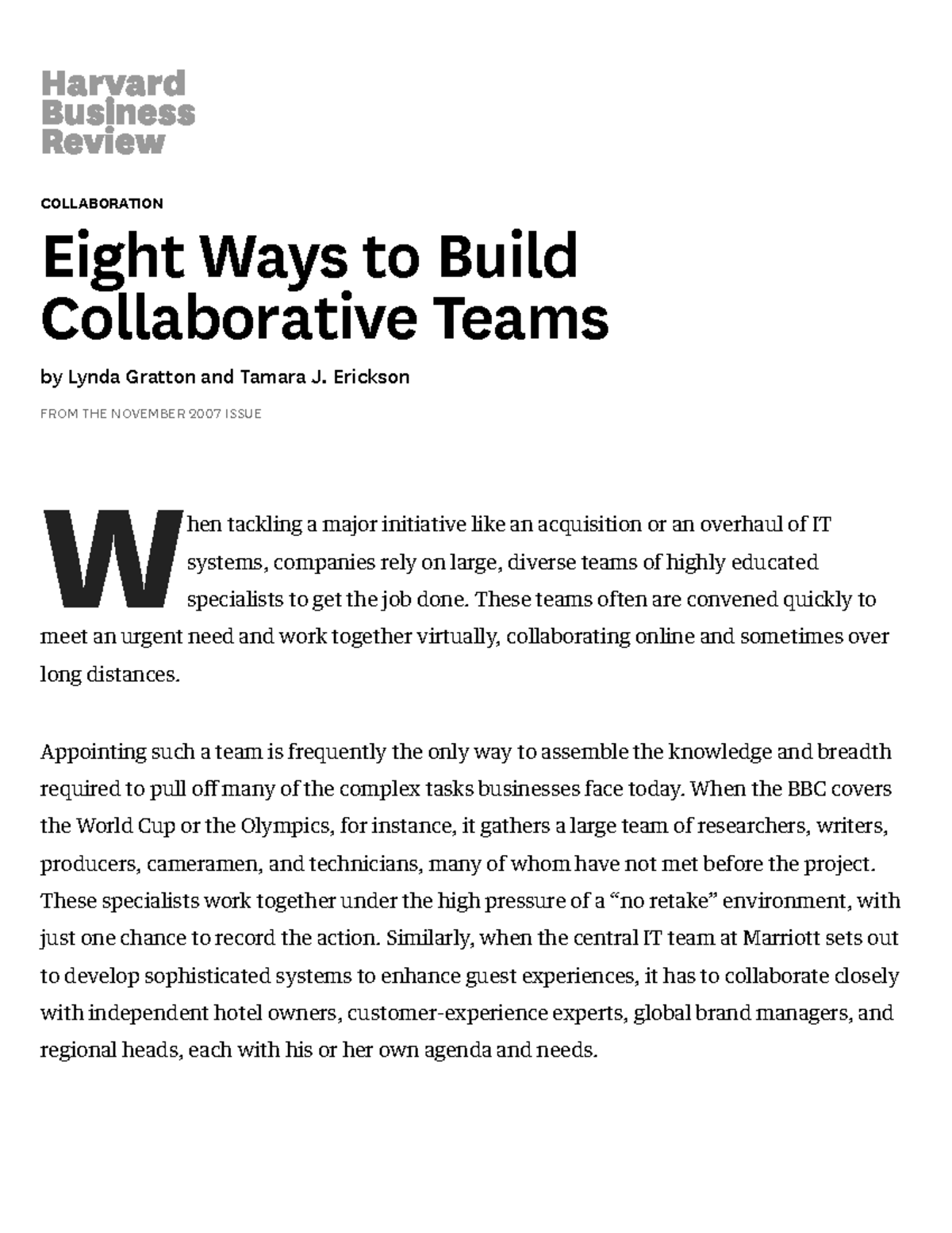 Suplementary Doc Collaboration Eight Ways To Build Collaborative