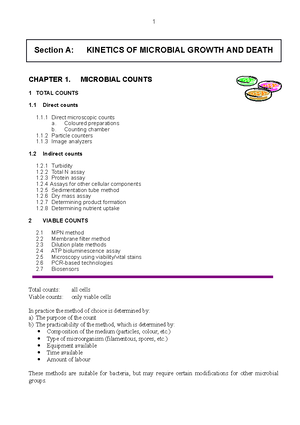 Chapter 3 Microbial Death - CHAPTER 3. MICROBIAL DEATH 1 DEATH RATE 2 ...