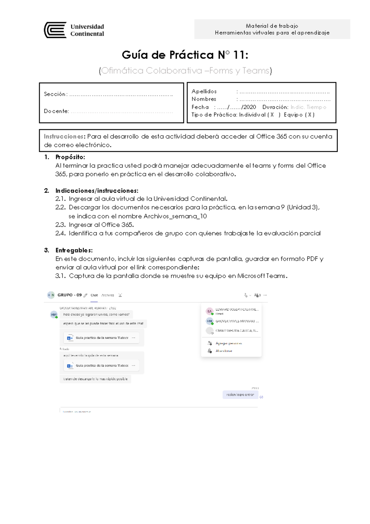 Guia practica de la semana 11 - Herramientas virtuales para el aprendizaje Guía de Práctica N ...