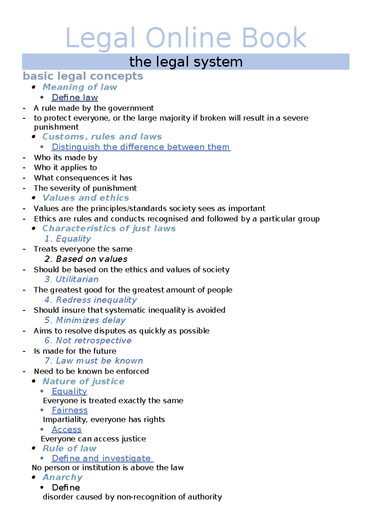 Legal Online Book - Legal Online Book the legal system basic legal ...