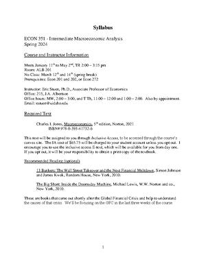 Practice Midterm 2 - grt - Econ 351: Intermediate Macroeconomics Name ...
