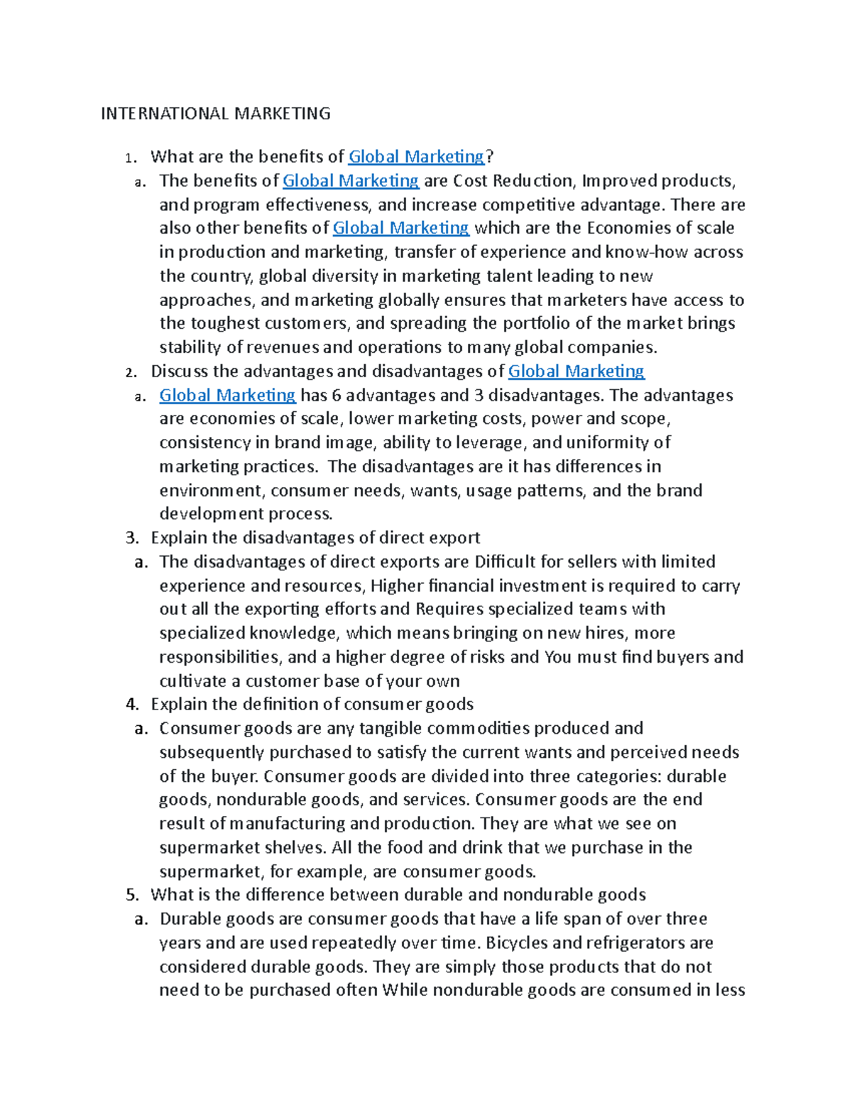 International Marketing - INTERNATIONAL MARKETING What are the benefits ...