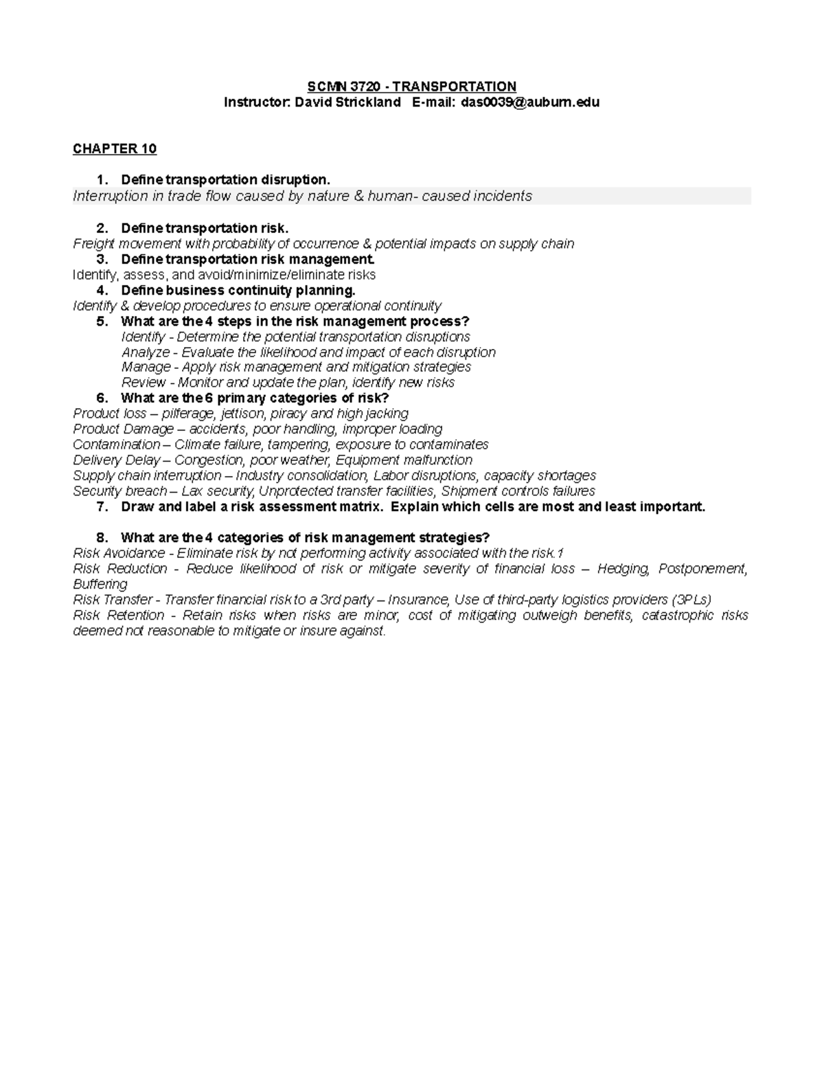 Chapter 10 Study Guide - Exam review answers - SCMN 3720 ...