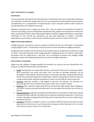 Unit 4 Data Representation Unit 4 Data Representation Introduction