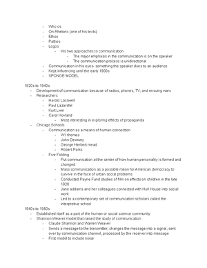 CH 1 + CH 15 Outline - Chapter 1: Mass Communication What exactly are ...