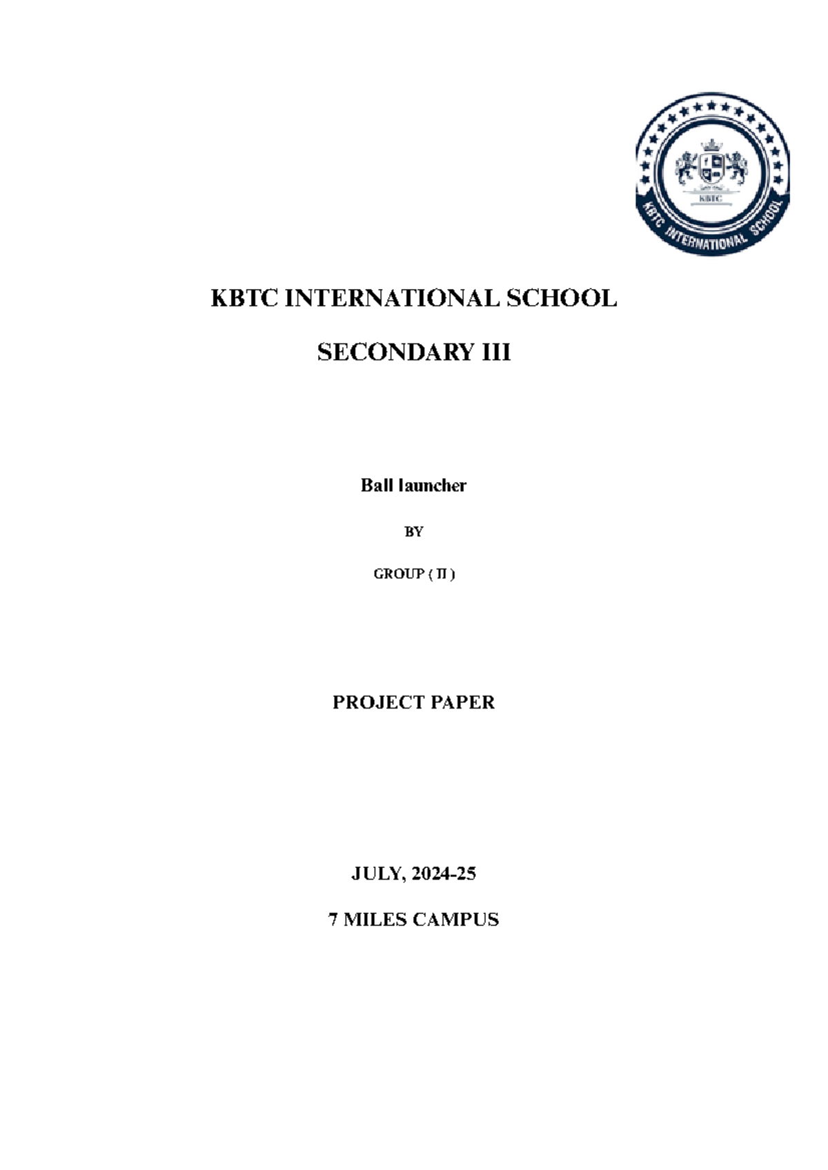 KBTC International School - Project Management - KBTC INTERNATIONAL ...