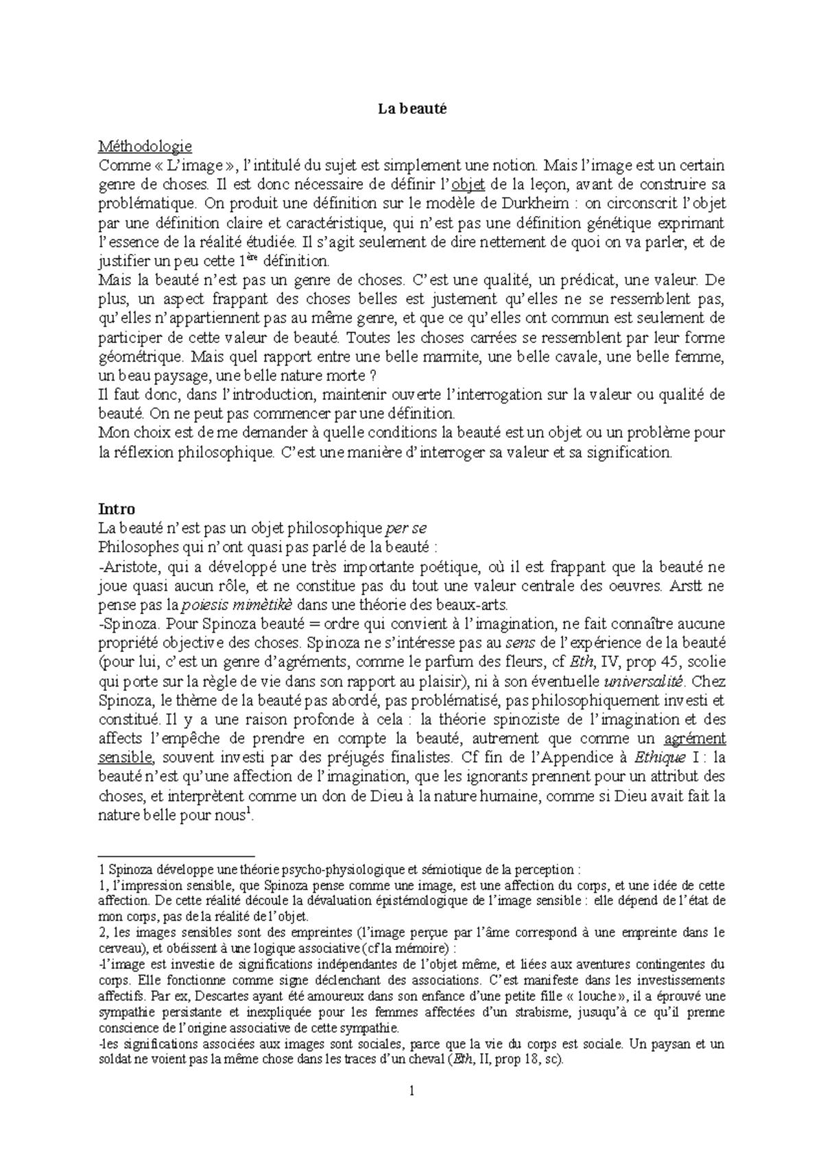 Beauté (oral) - La beauté Méthodologie Comme « L’image », l’intitulé du ...