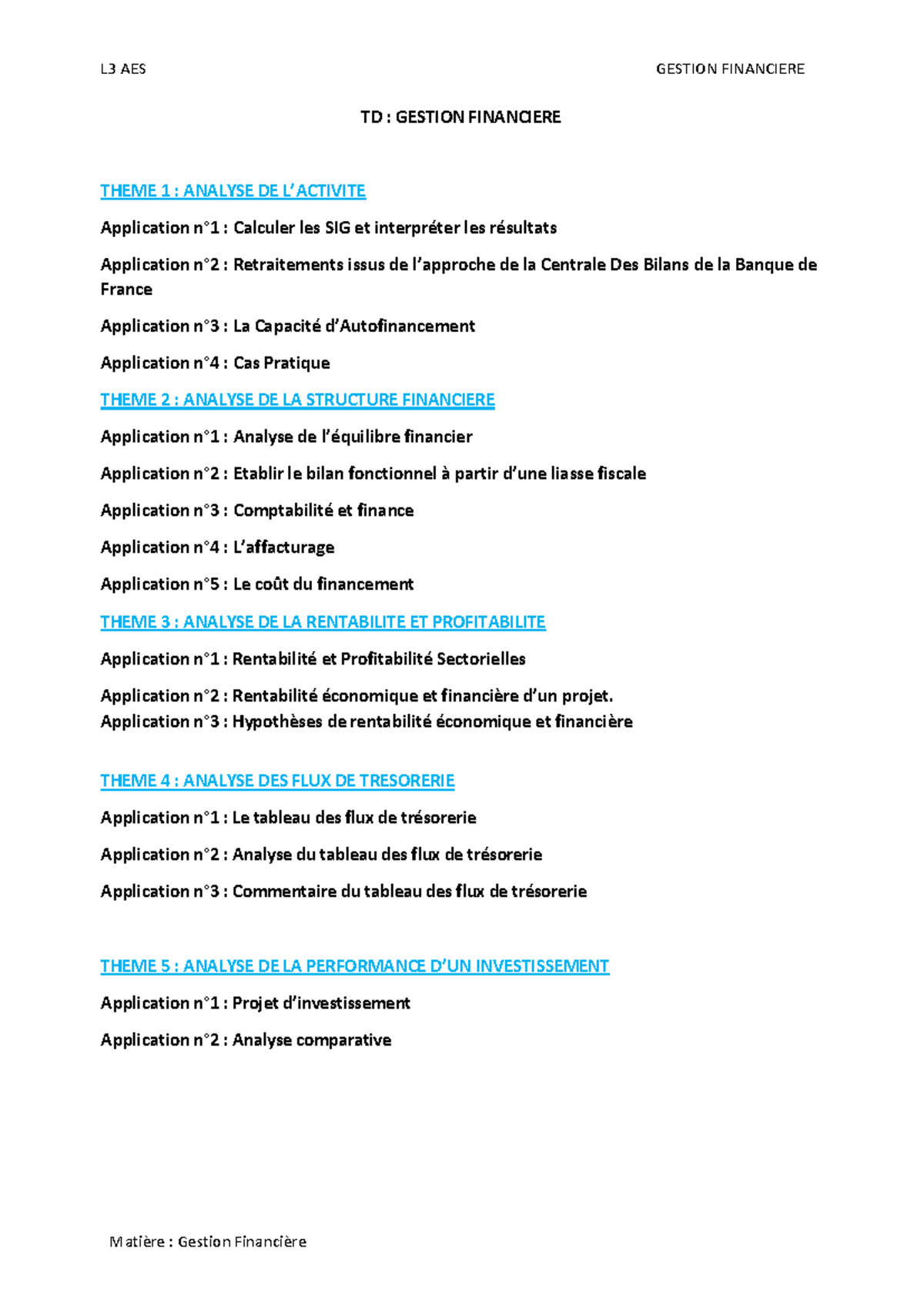 EXO TD GF - Exercice sur les SIG et la CAF - TD : GESTION FINANCIERE ...